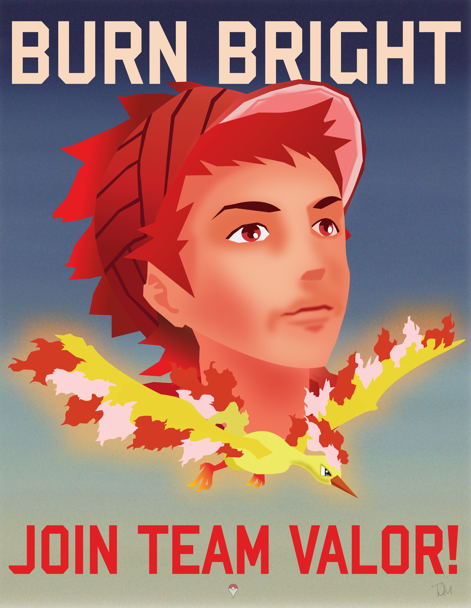 ArtStation - Pokemon Go! | Team Valor Propaganda Poster