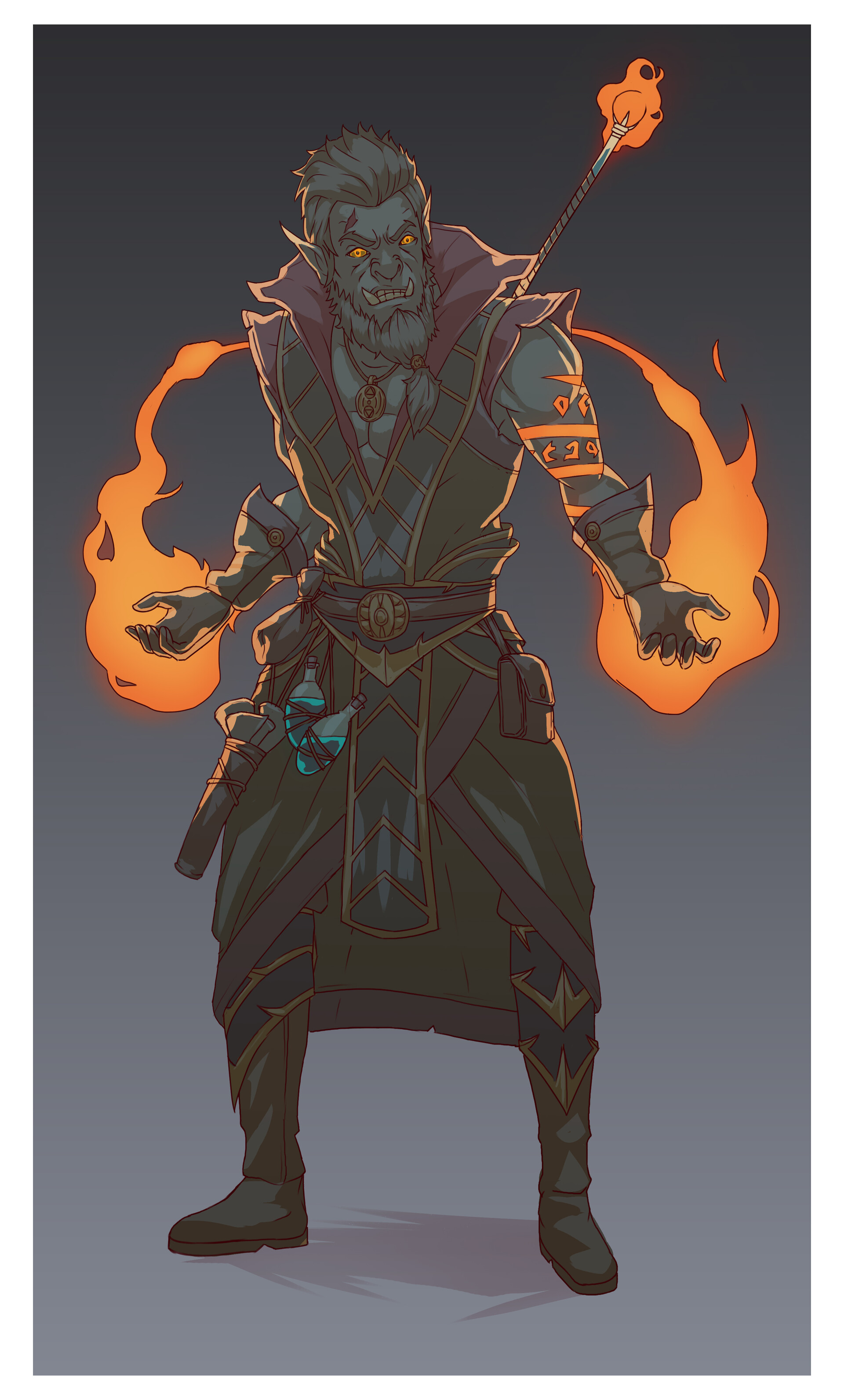 ArtStation - half-orc sorcerer
