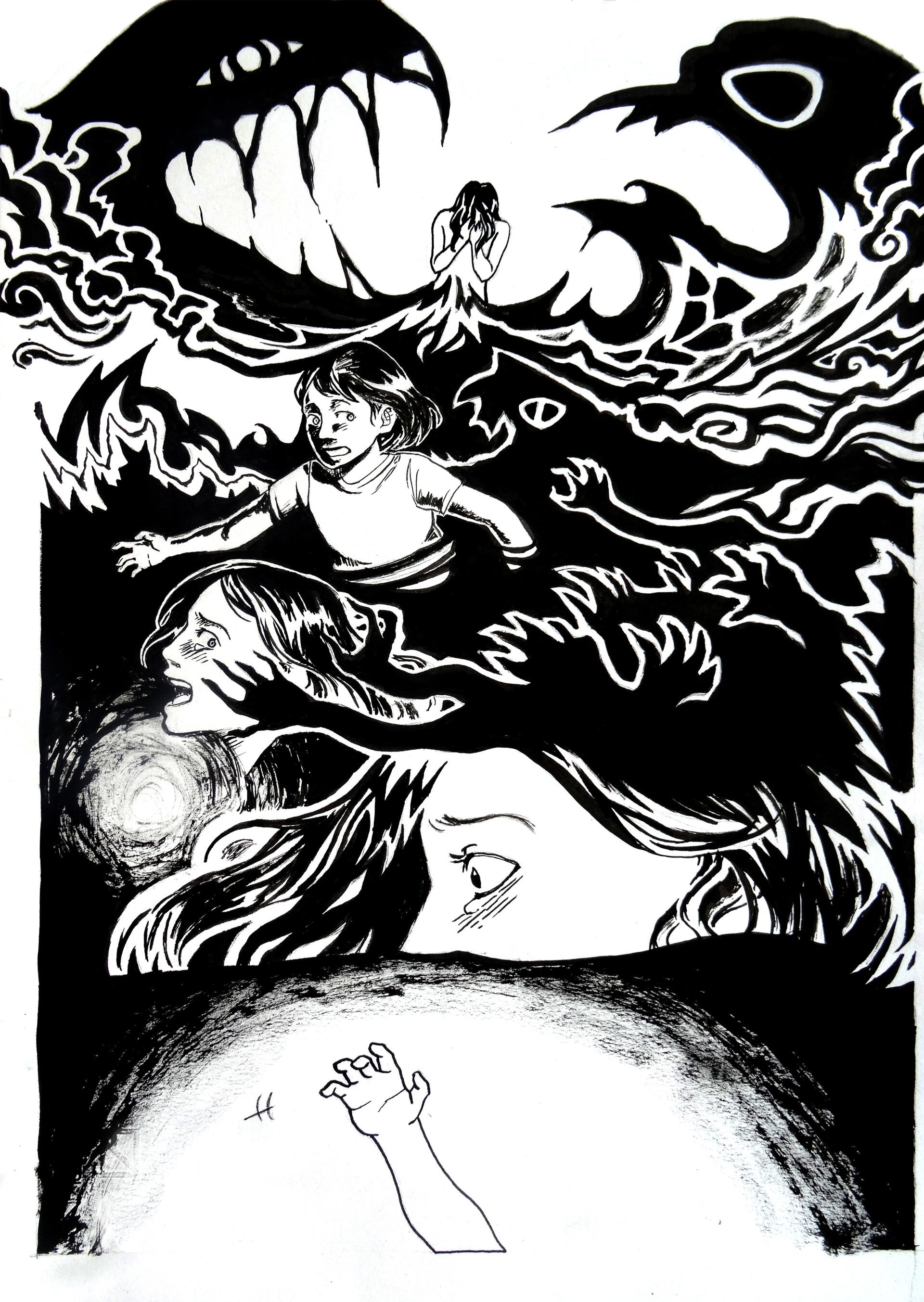 ArtStation - Nightmare (ink work)