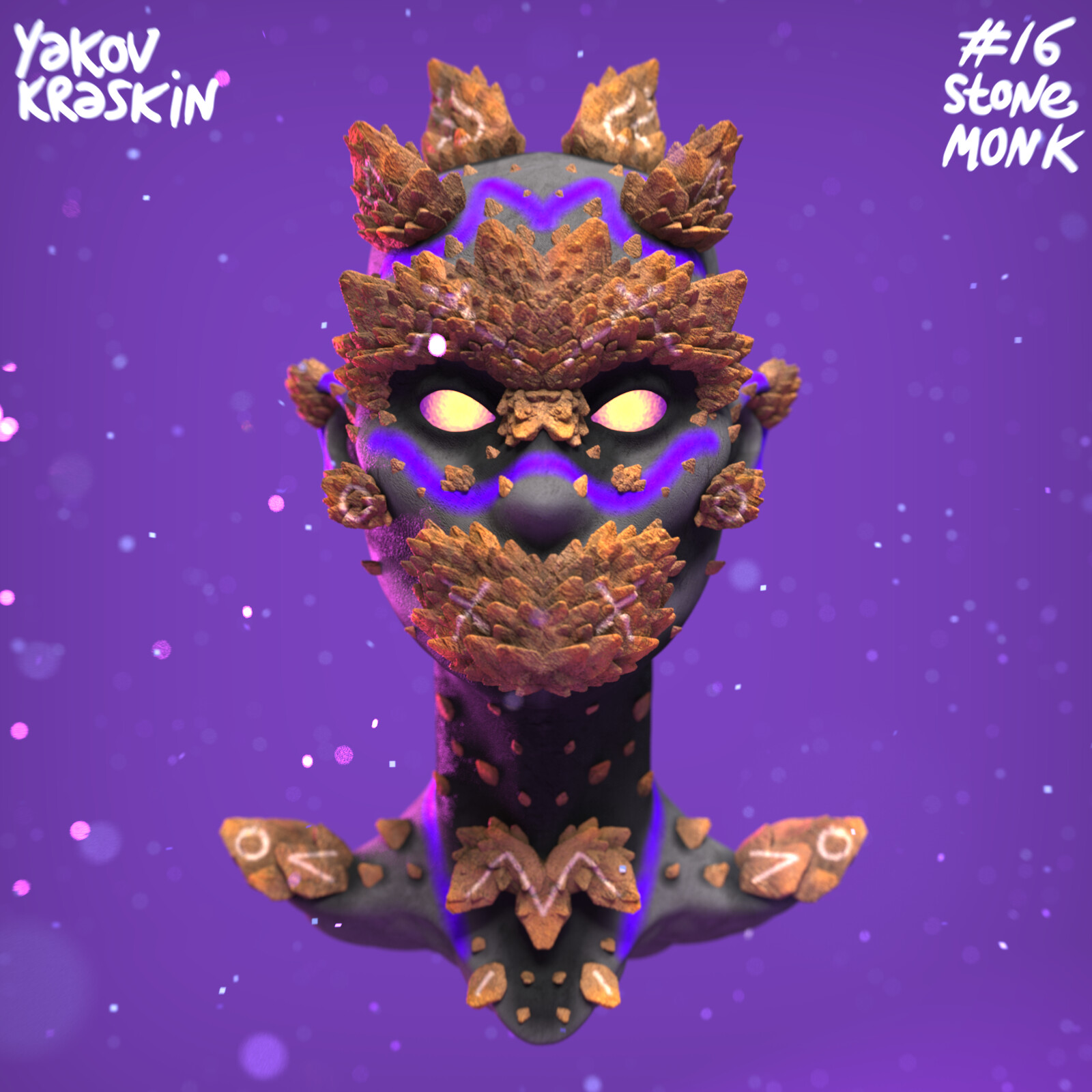 ArtStation - #16 Stone monk / Weekly render series