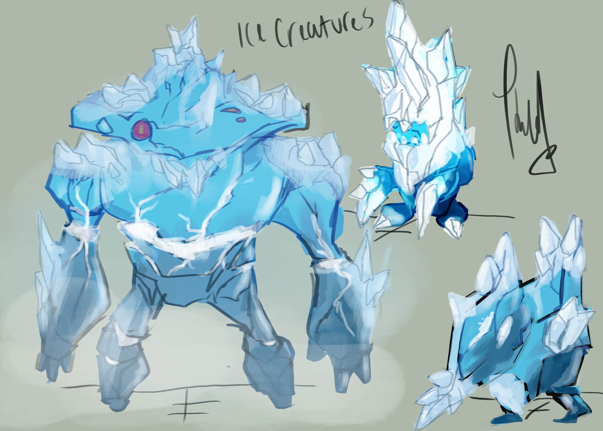 ArtStation - Rough Ice Creature Concepts