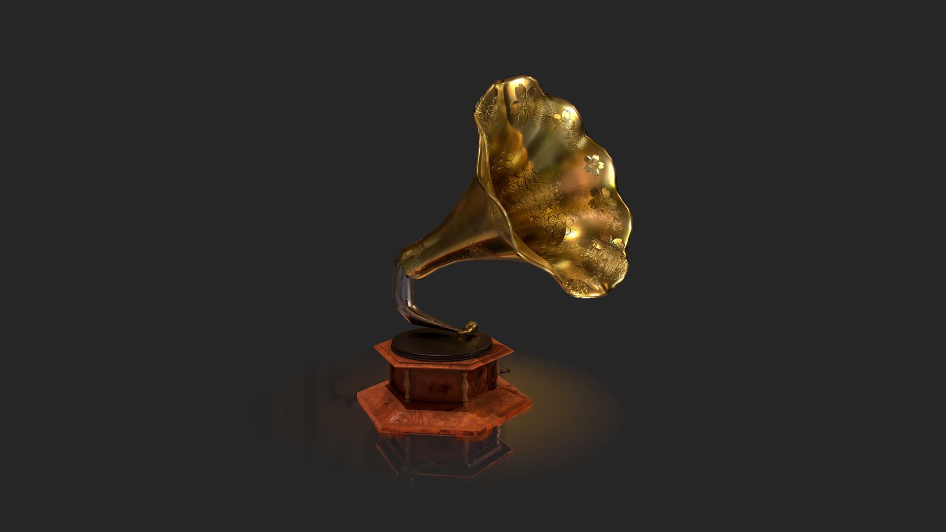 Emily Grainger - Gramophone 3D Prop - Low Poly and High Poly Modelling