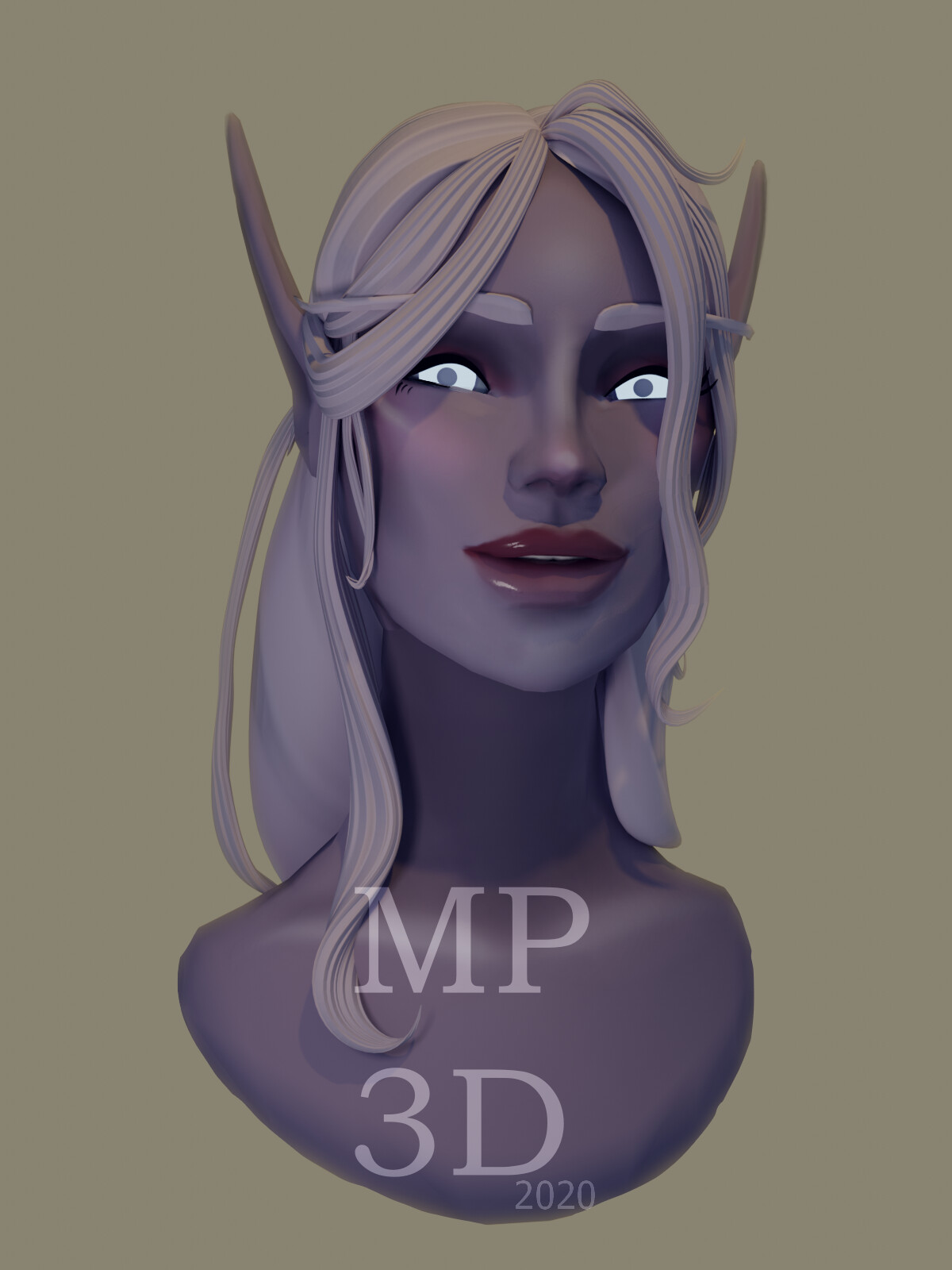 ArtStation - Fantasy elf bust.