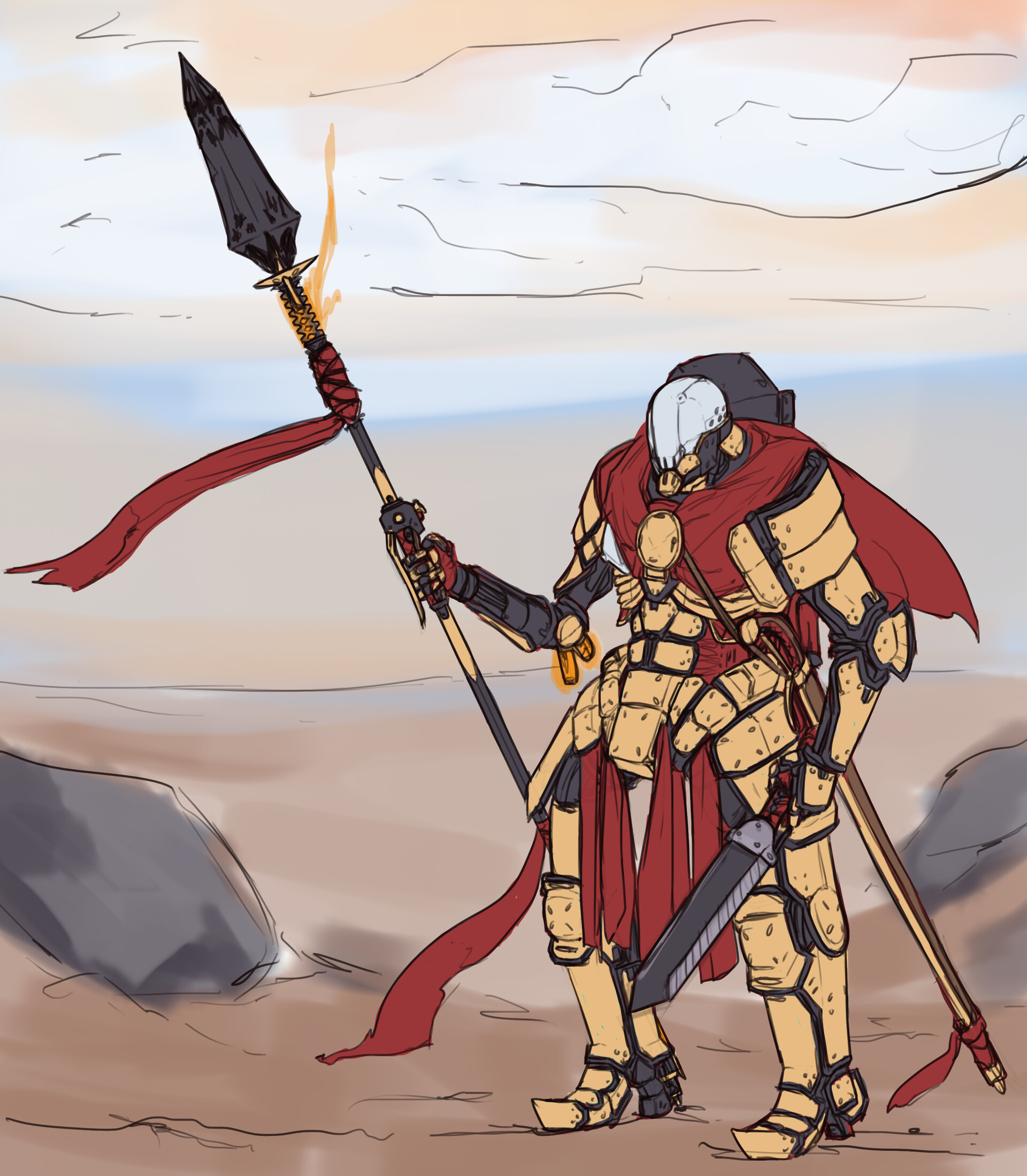 ArtStation - Mecha Sketch; LANCER, "100 Hands Wrest the Giant's Mantle"