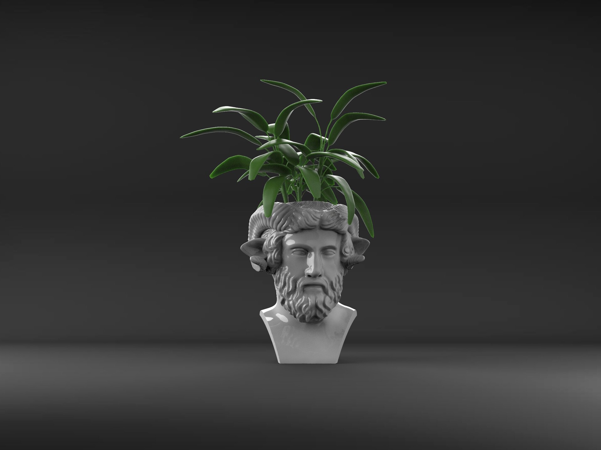 ArtStation - Herm of Zeus Amun Flower Pot 3D print model