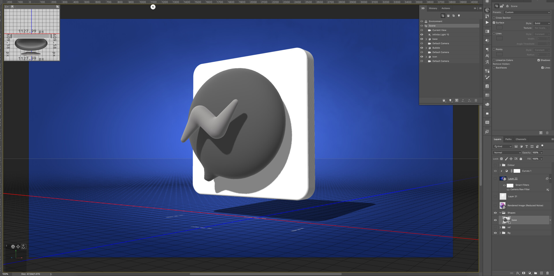 Gabor Szucs - Messenger - 3D icon in Photoshop and Dimension
