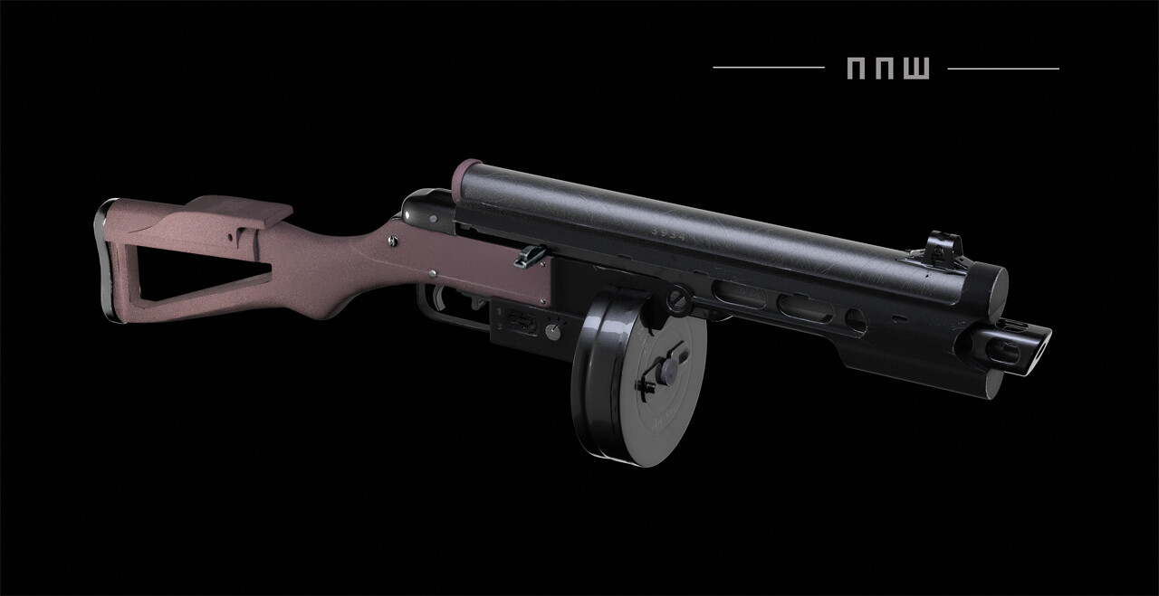 ArtStation - Sci-Fi version PPSH submachine gun.