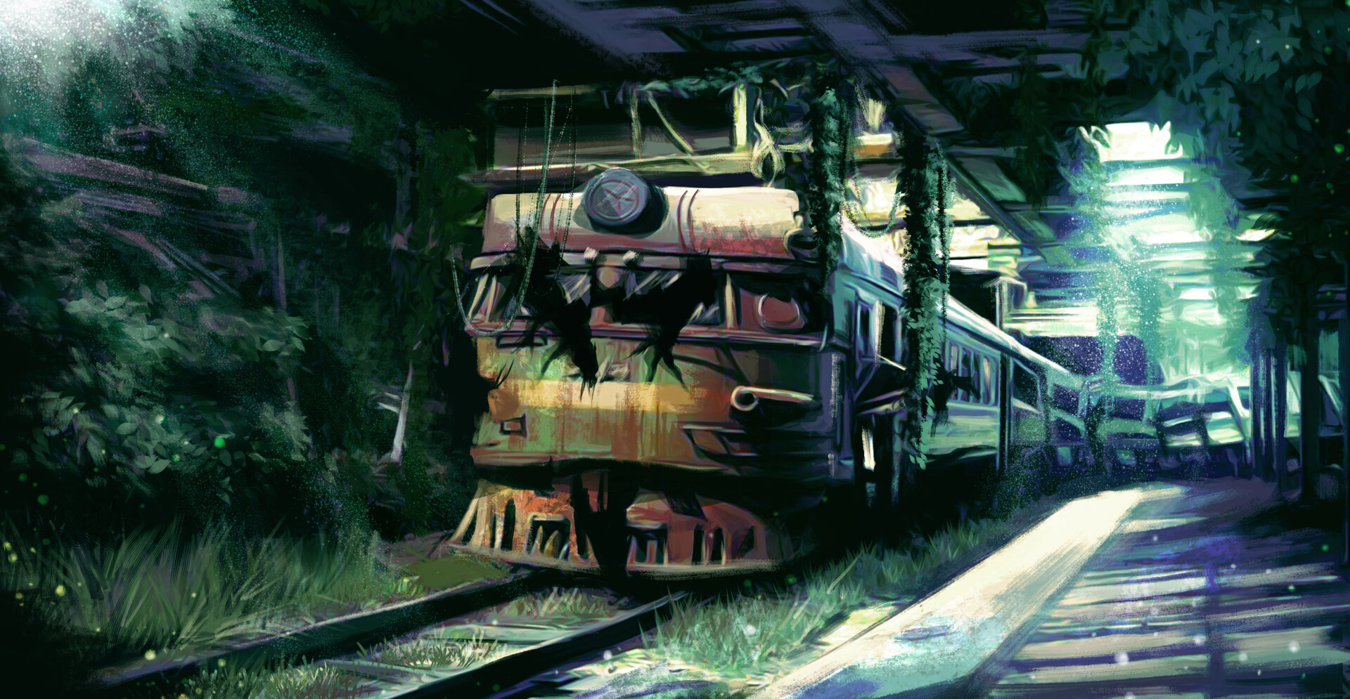 ArtStation - overgrown train