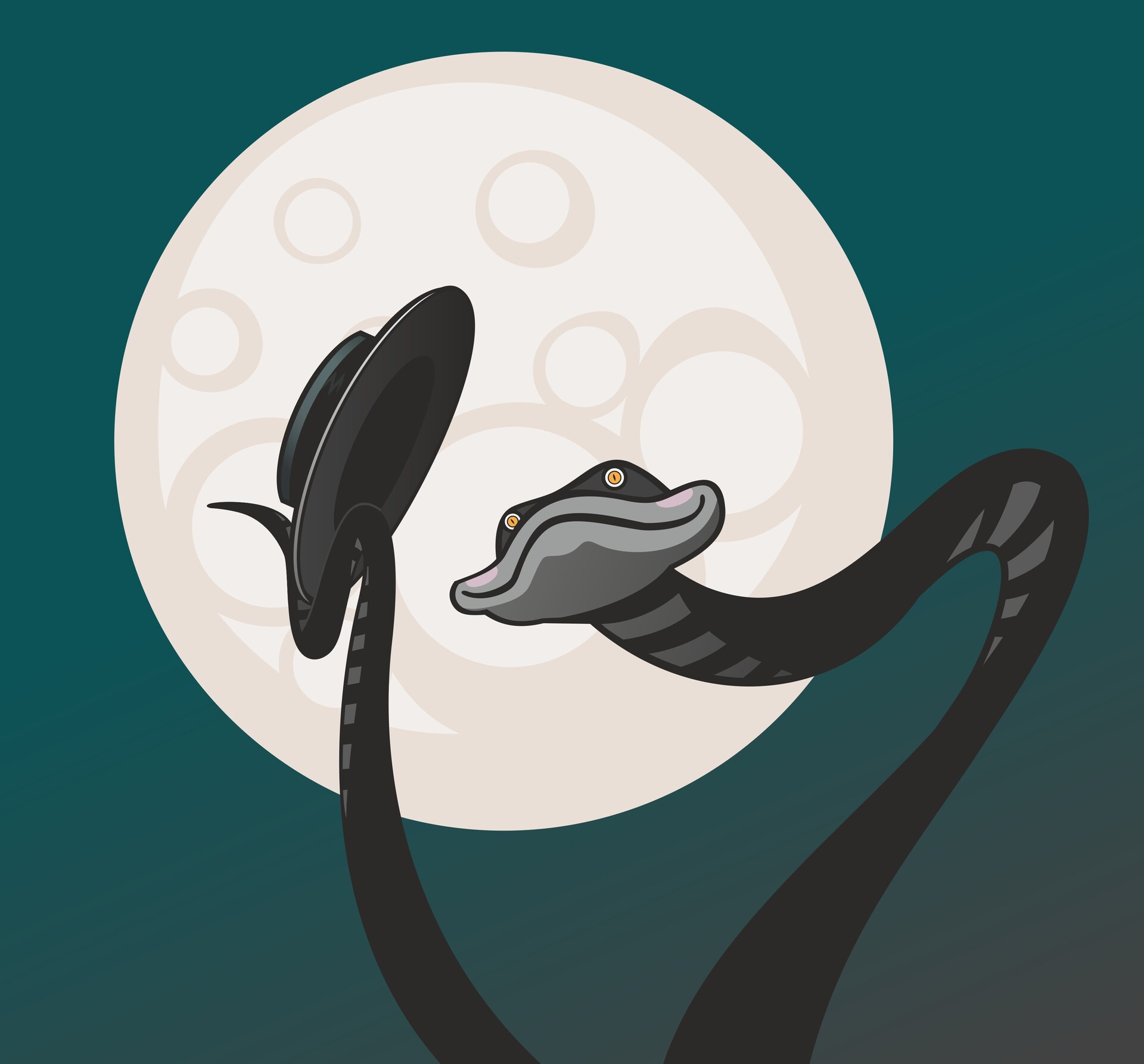 ArtStation - The Moon. Snake.