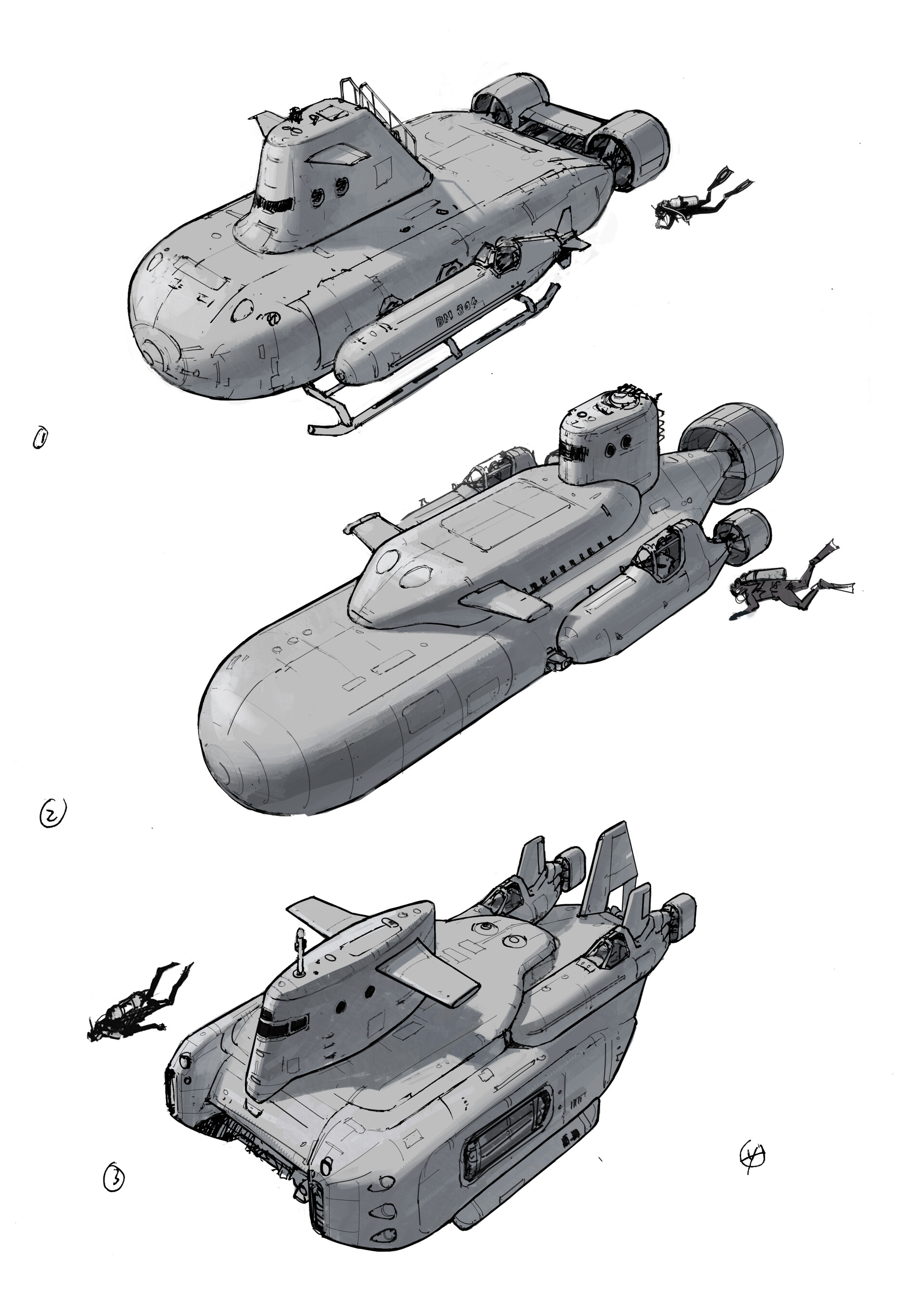 ArtStation - Mini Submarine sketches