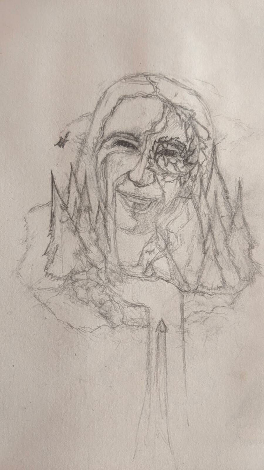 ArtStation - Self portrait composition - sketch