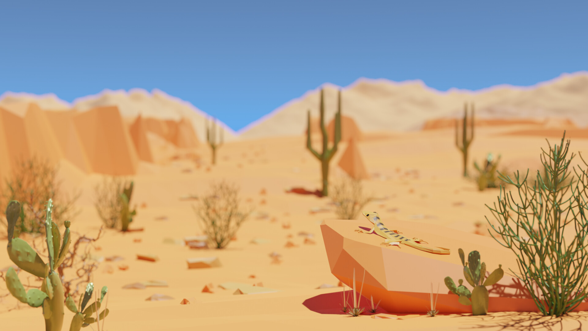ArtStation - Low Poly Desert Landscape