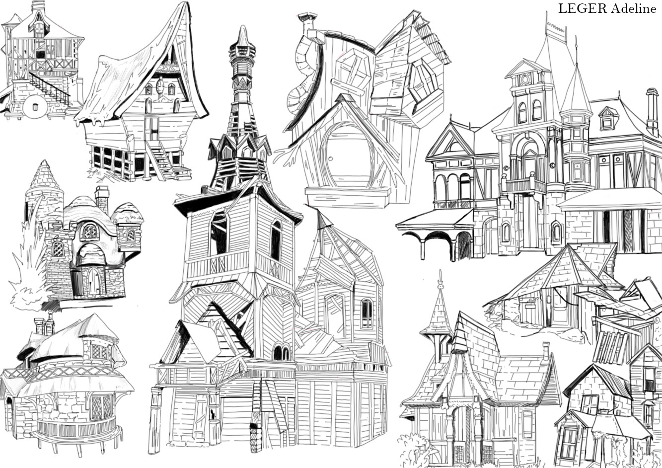 ArtStation - Observation drawing_building