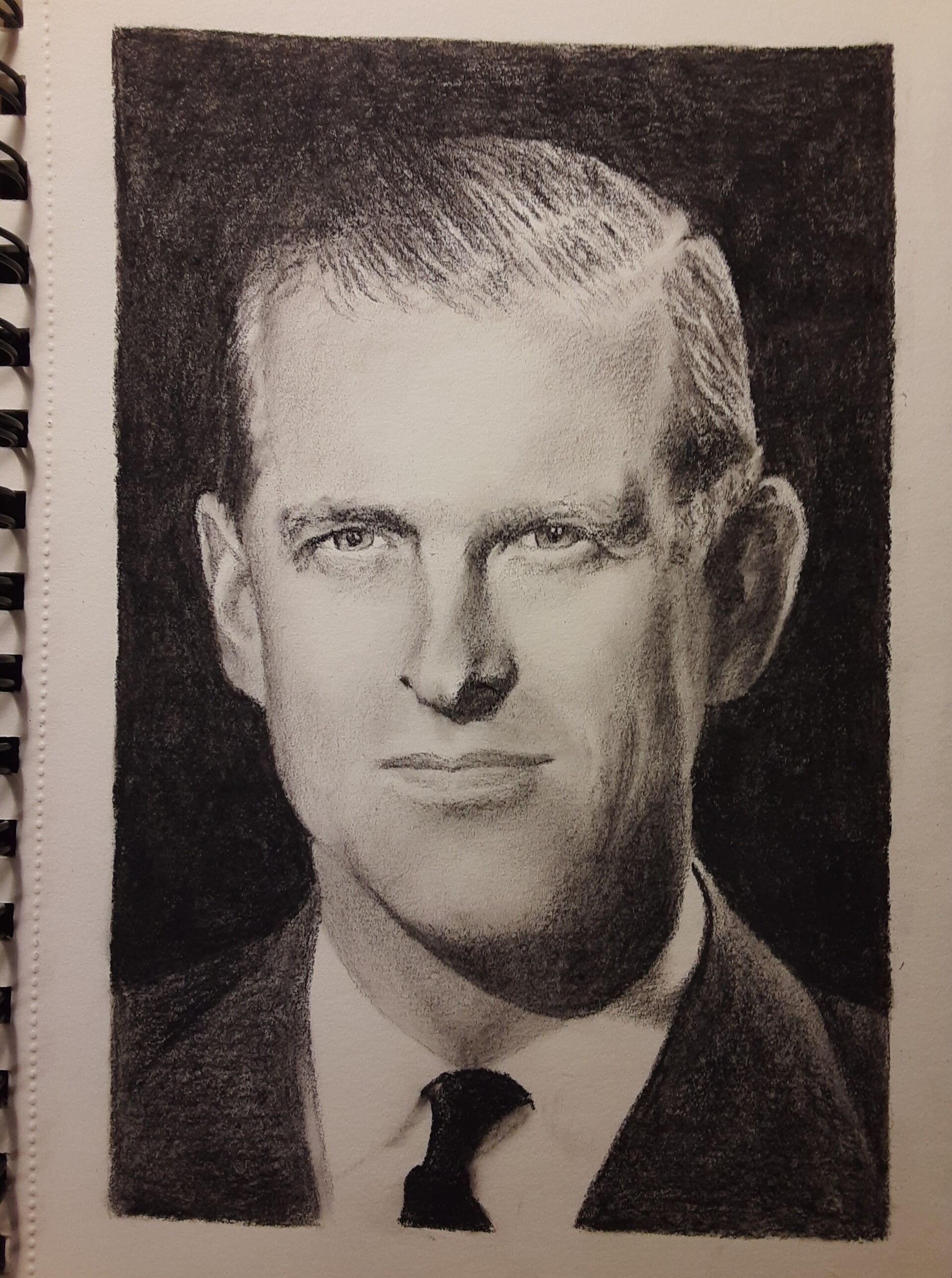 ArtStation - Charcoal sketch of HRH Prince Philip