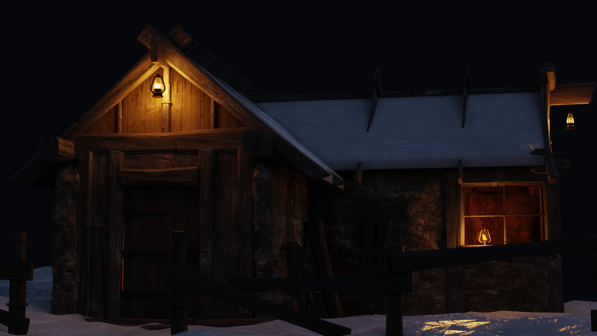 ArtStation - Snowy Hut