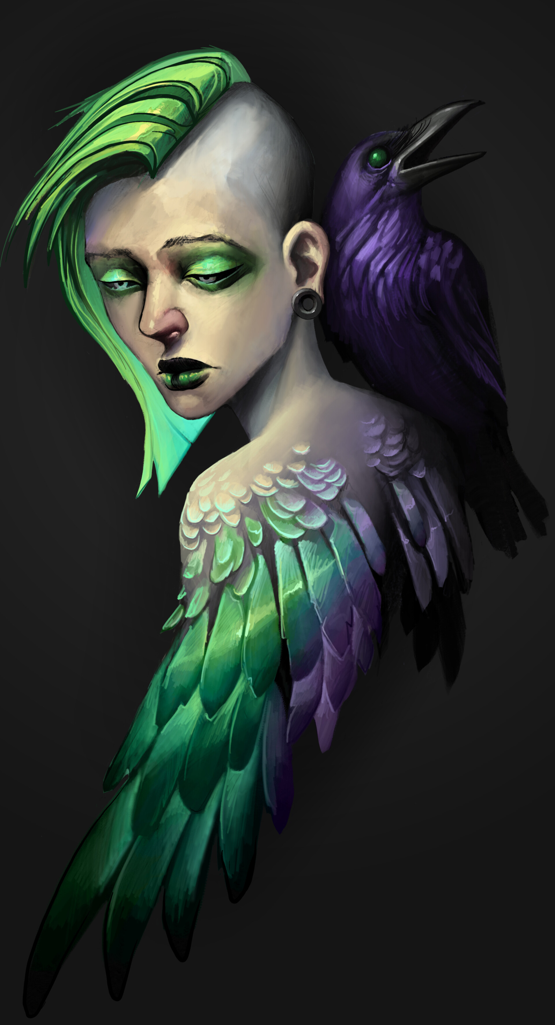 ArtStation - Raven girl