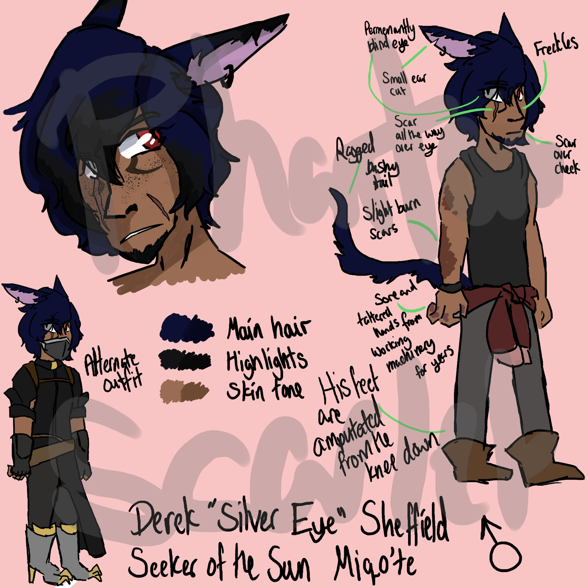 Imogen West - Derek Character Concept art and General art (2020)