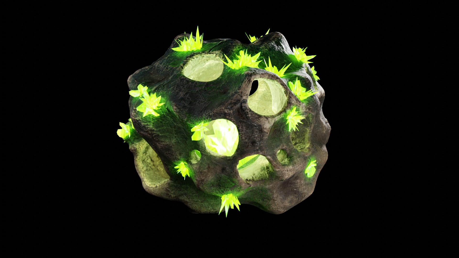 ArtStation - Green Meteorite 3D Model