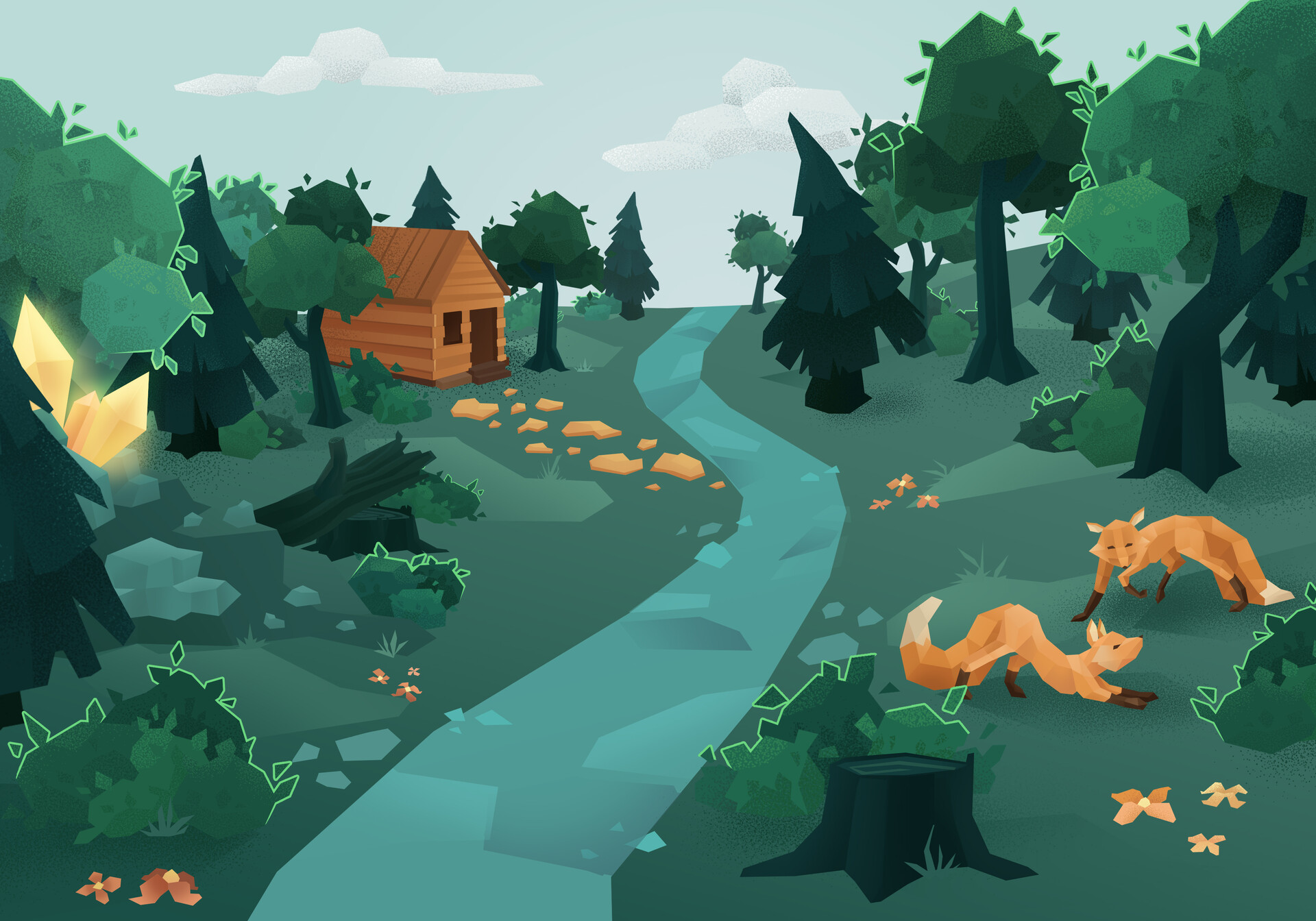 ArtStation - Low poly forest