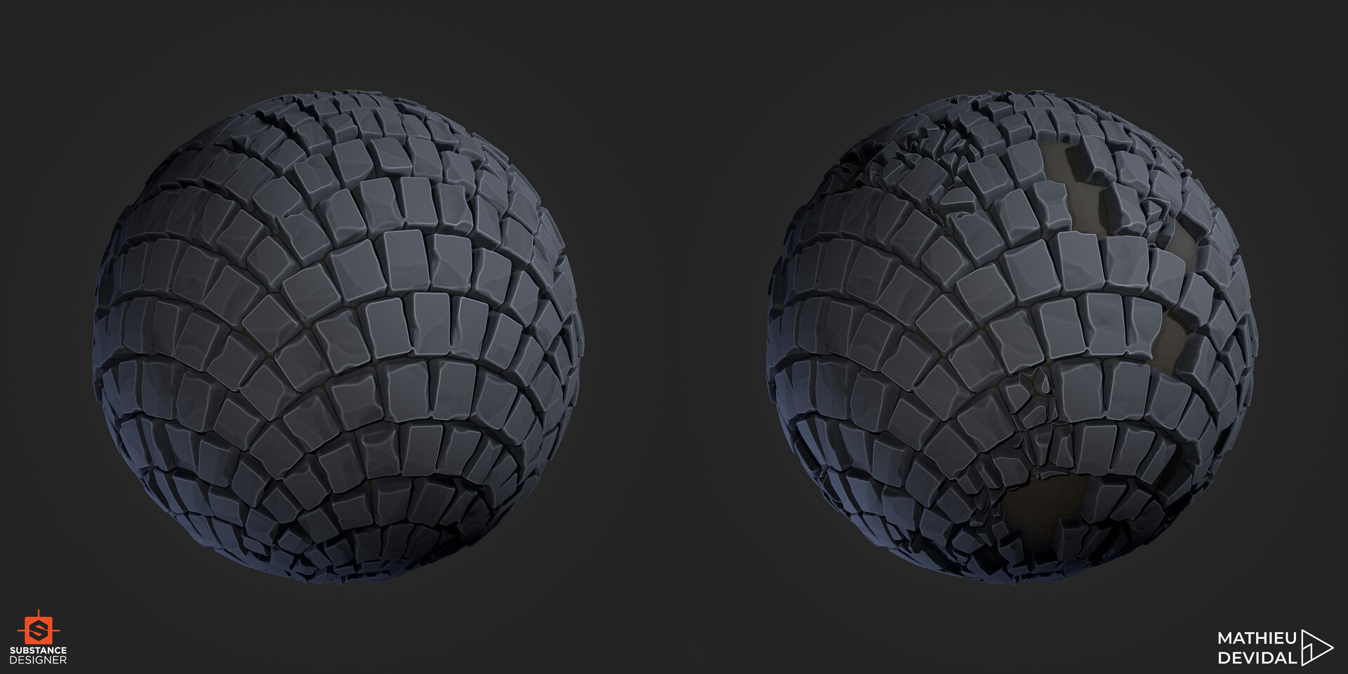 Mathieu Devidal - Stylized Pavement Arc Material - Substance Designer