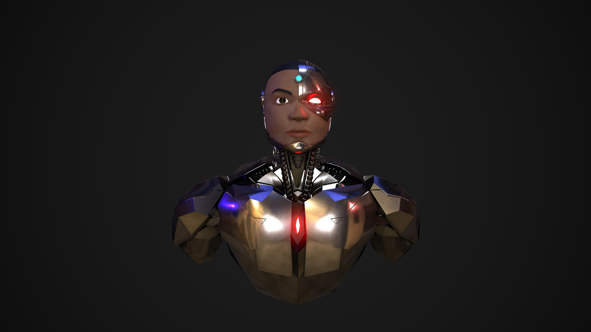 ArtStation - Cyborg Bust - DC Universe - Snyder Cut Inspiration