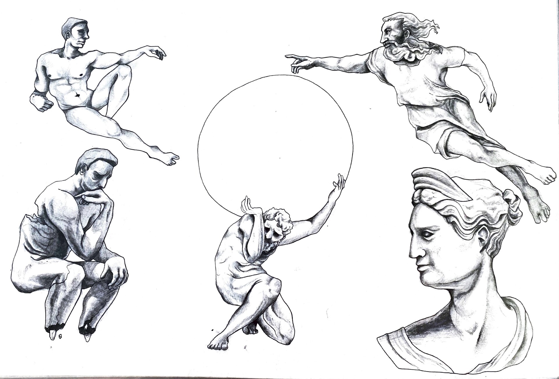 ArtStation - Greek Statues Flash Sheet