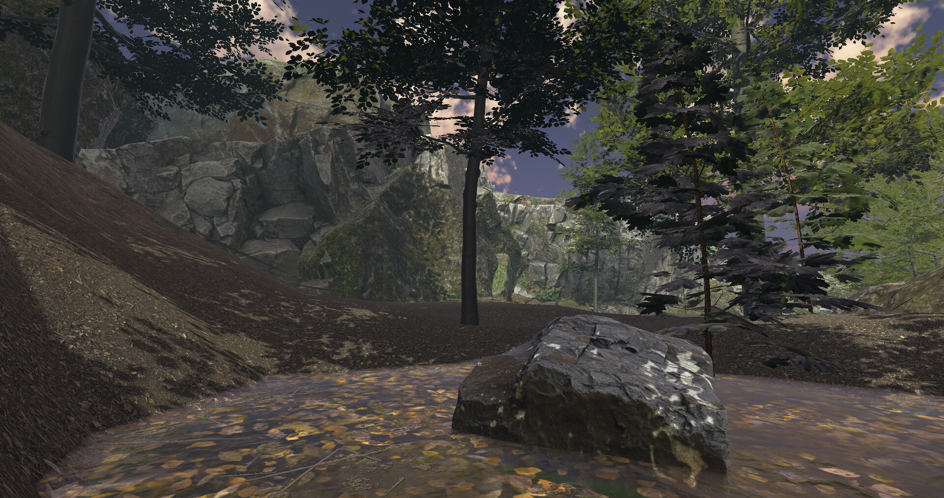 ArtStation - WaterFall Forest Walk Level - Practice