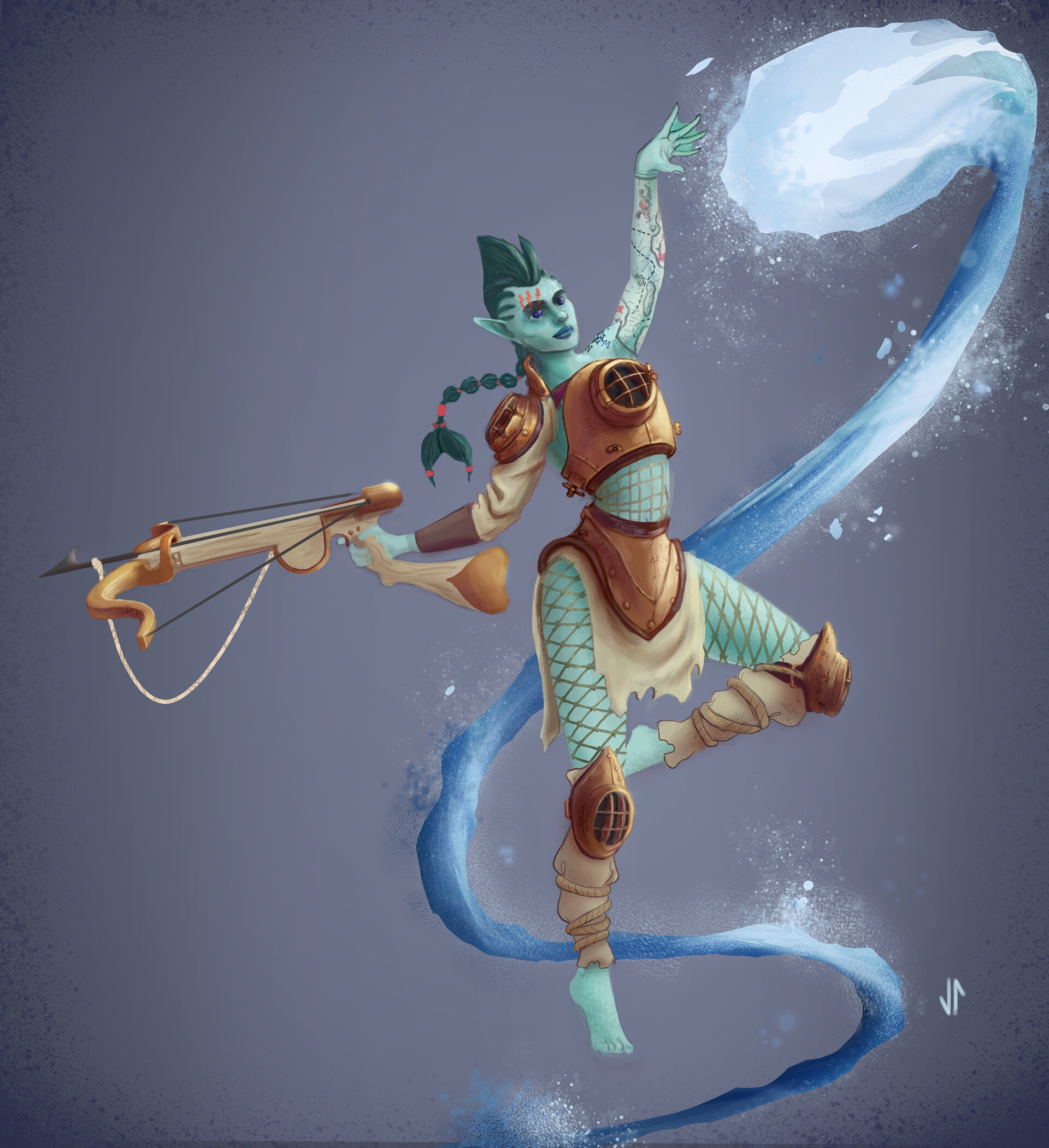 how to draw a water genasi