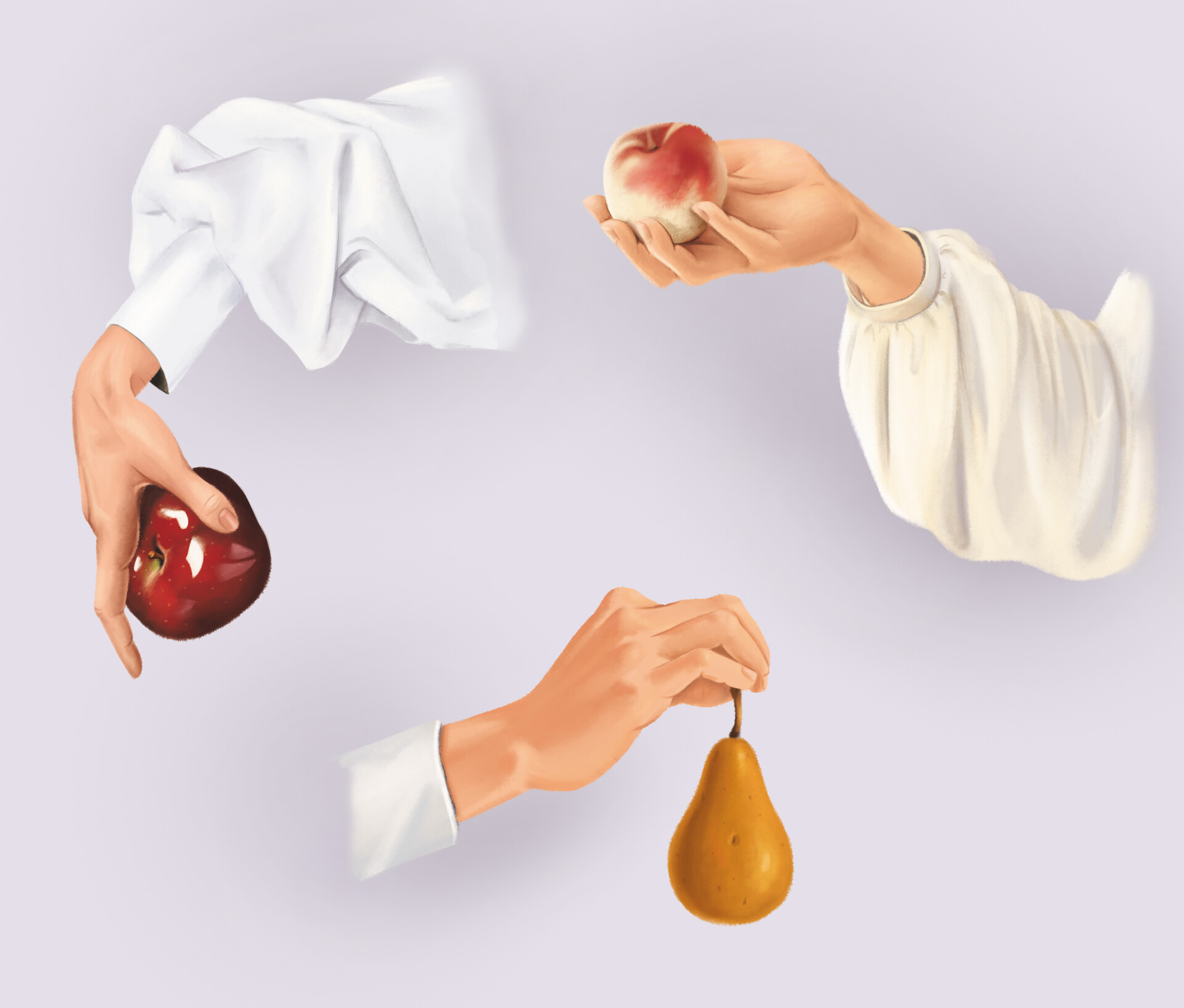 ArtStation - Hands with fruits