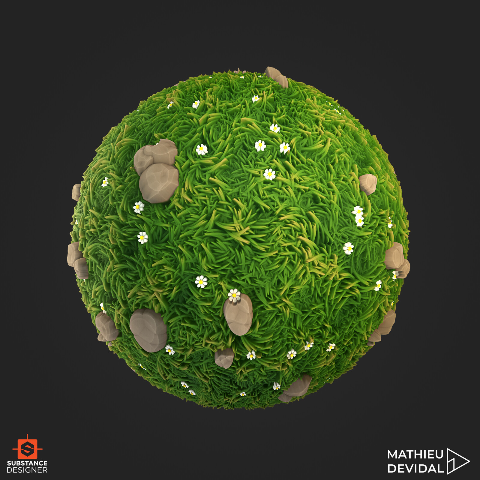 Mathieu Devidal - Stylized Grass Material - Substance Designer