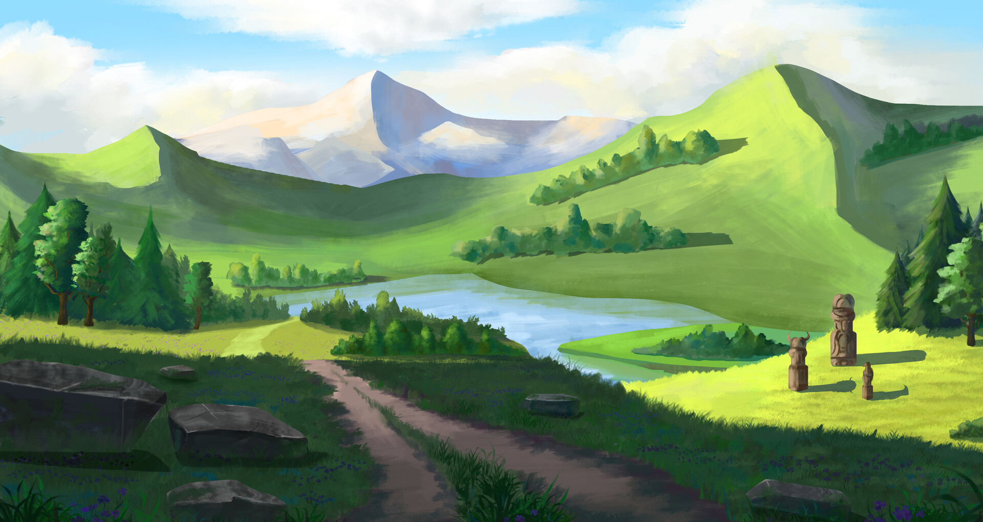 how to draw concept art scenery