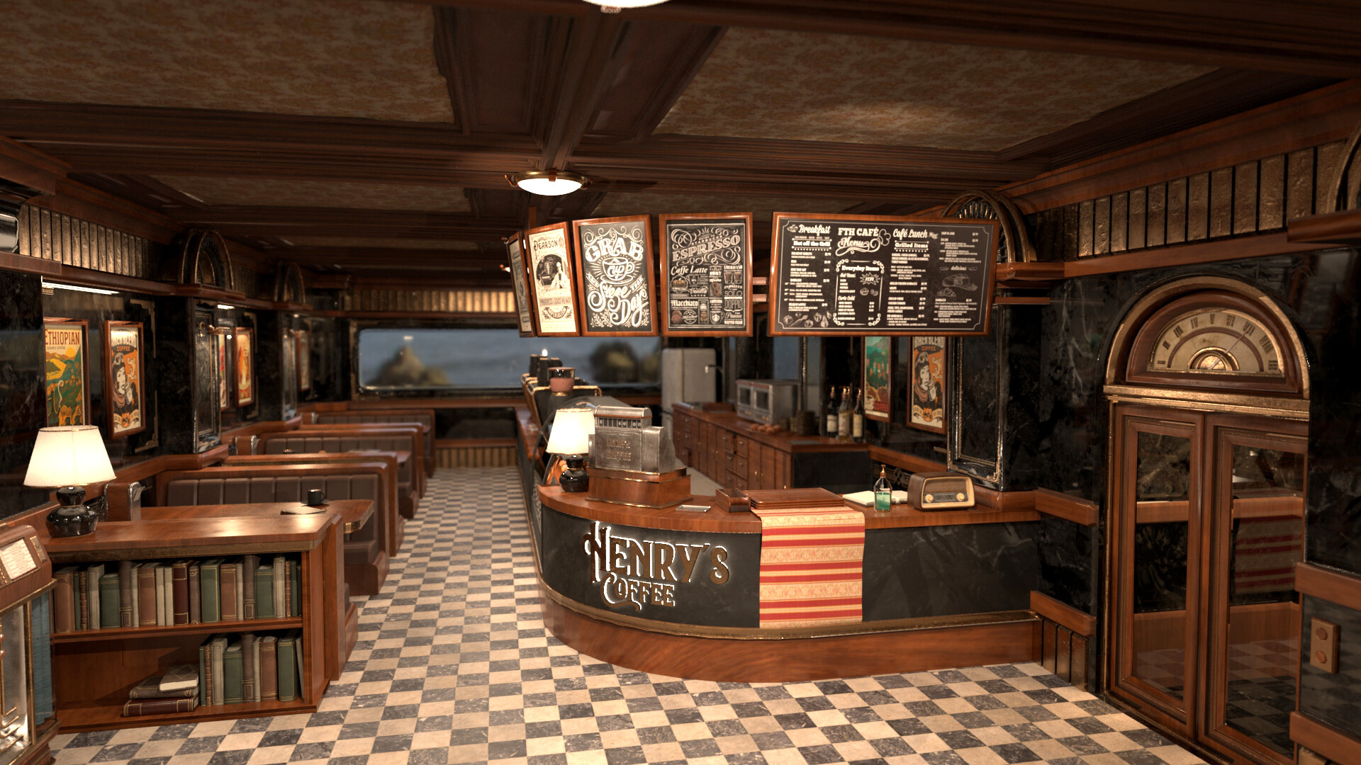 Yujin Chang - Henry's Coffee - 1950 Diner Style/Victorian Coffee Bar