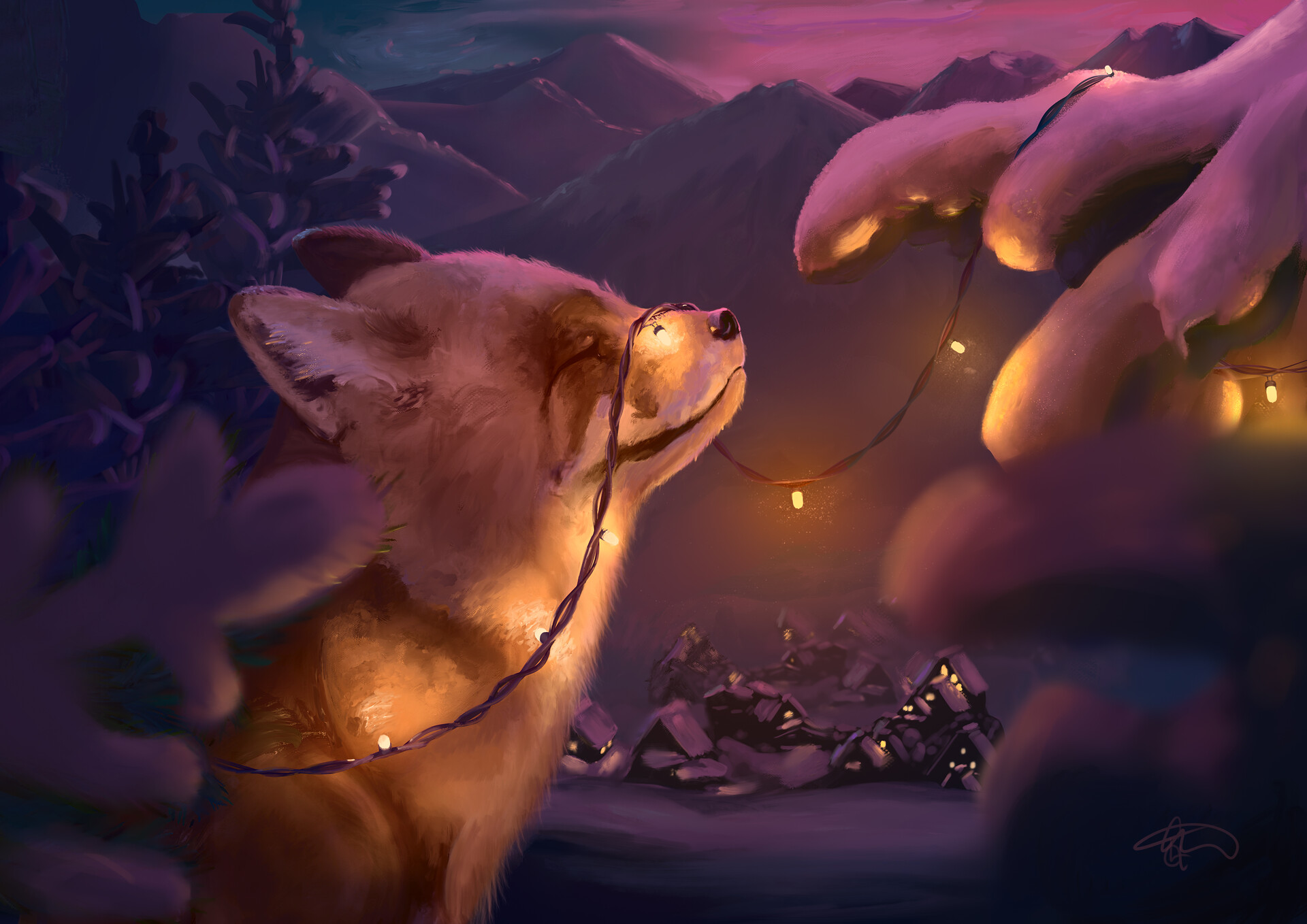 ArtStation - Fox and snow