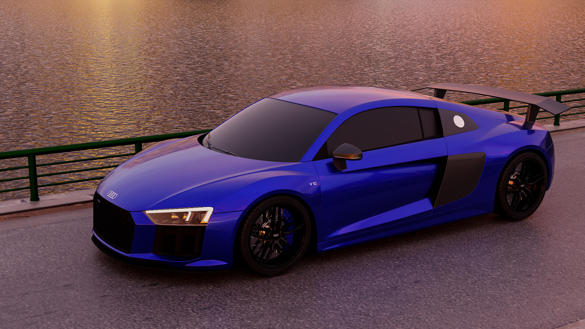 ArtStation - Audi R8. Sunset? Why not?