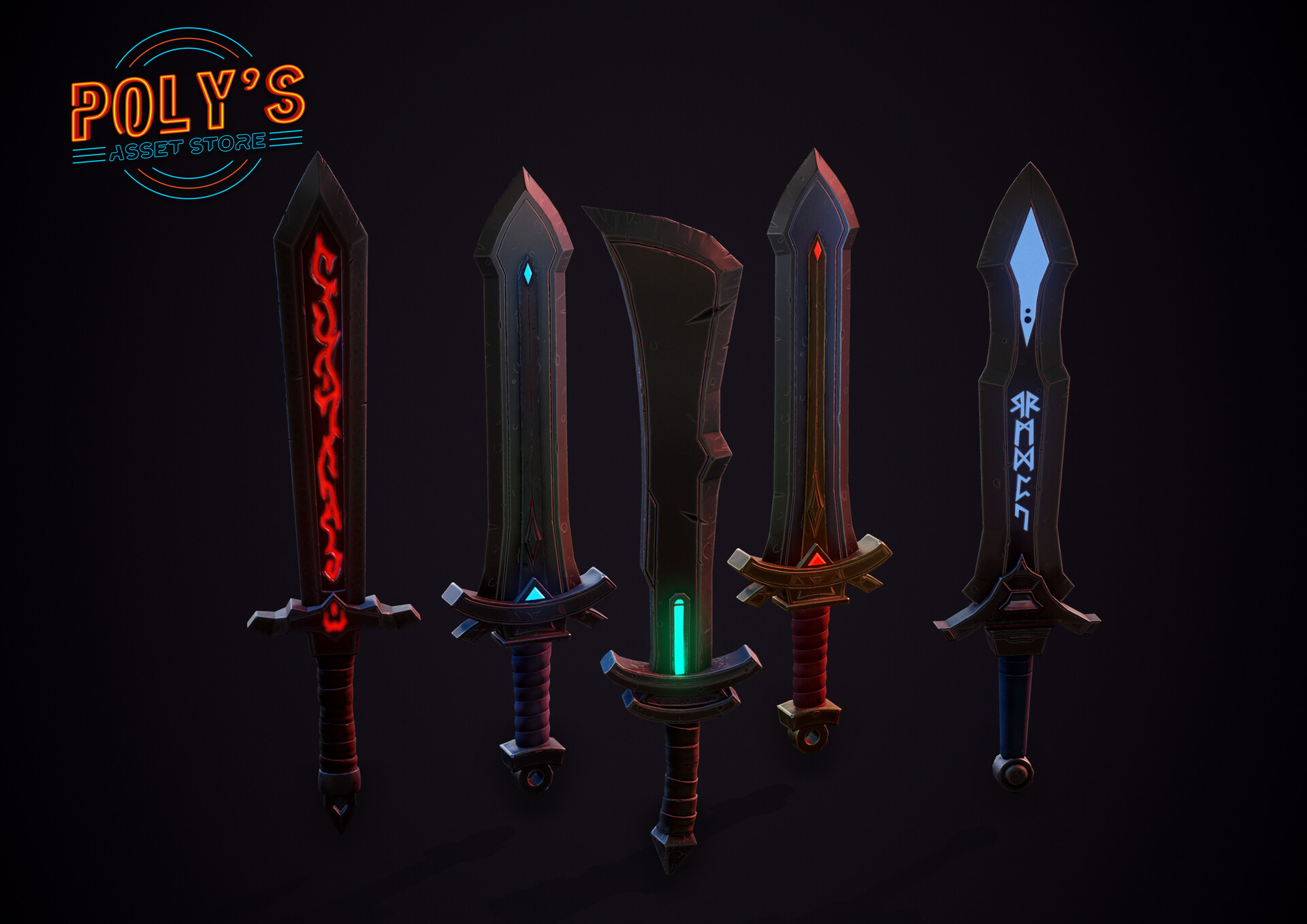 Poly's Asset Store LTD - Fantasy Sword Set - Low Poly Stylized