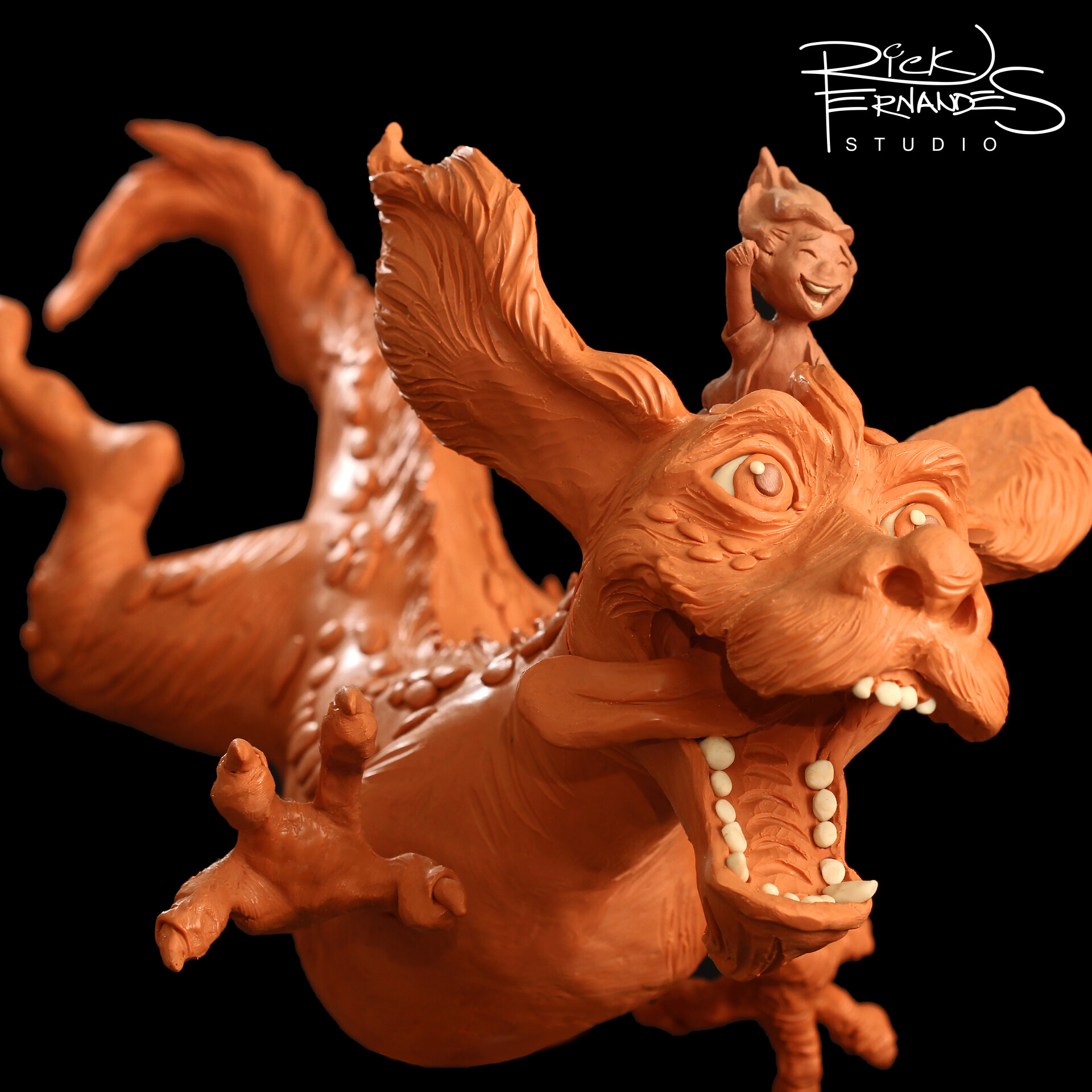 ArtStation - Falkor & Atreyu Cartoon Sculpture - The NeverEnding Story