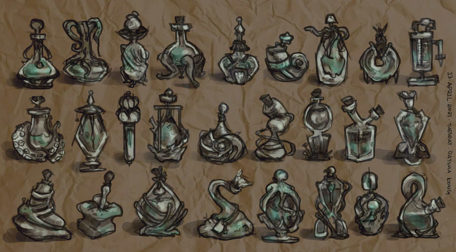 ArtStation - Potion and poison bottles design