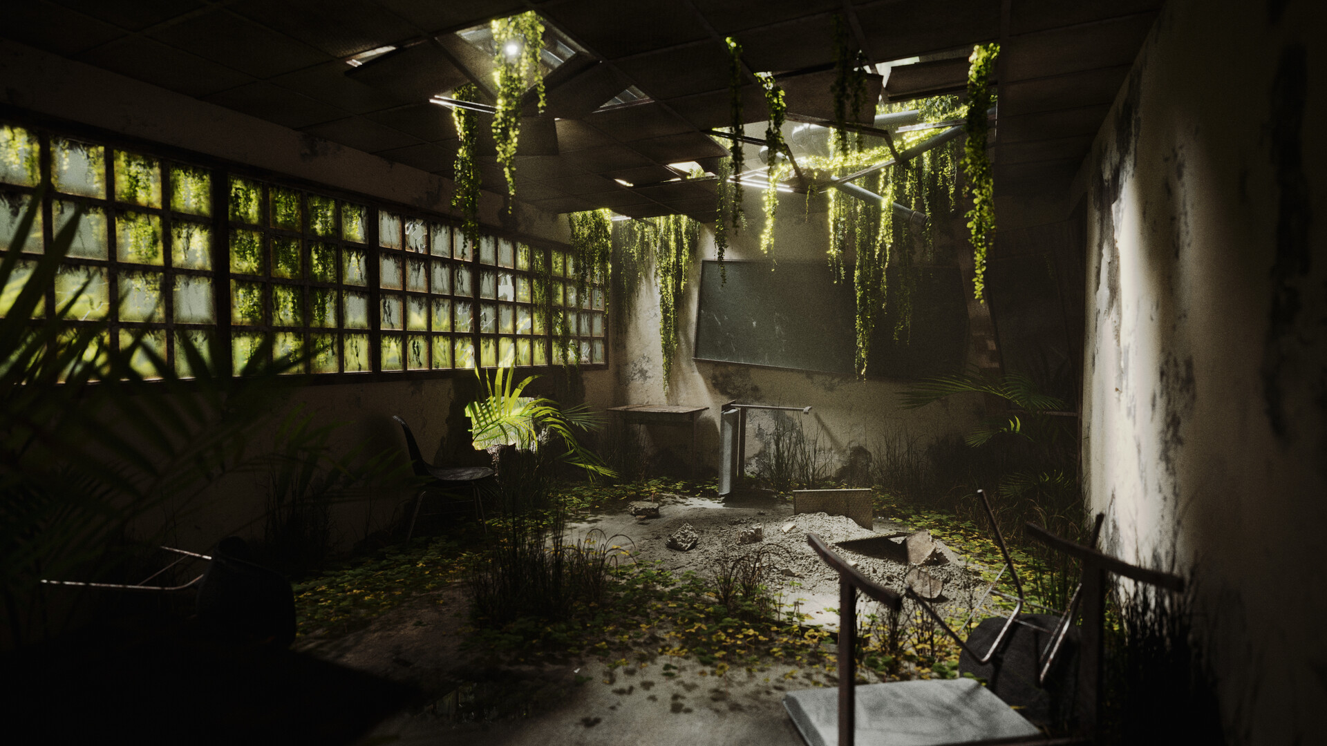 ArtStation - Overgrown Classroom