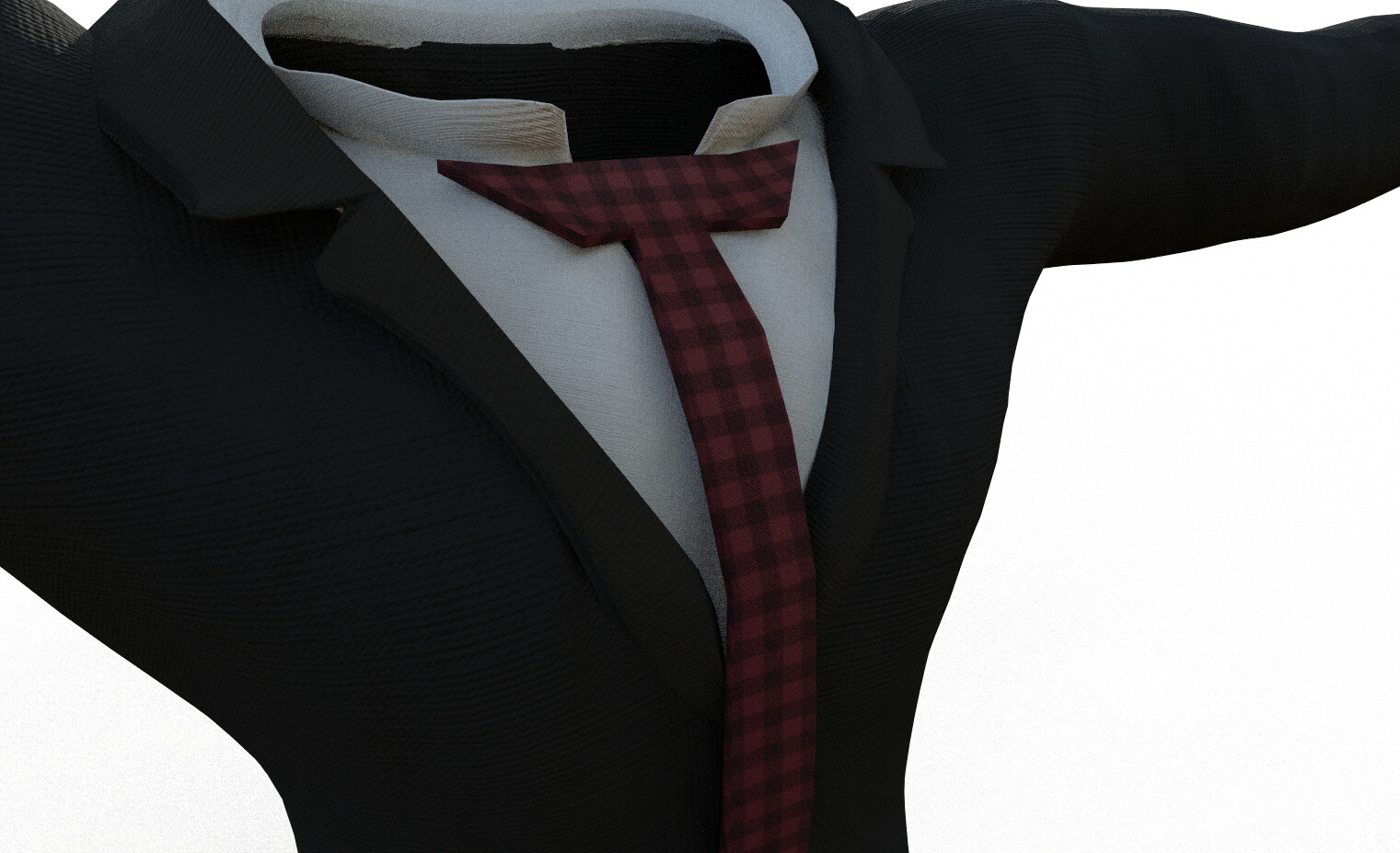 Eugine Joseph - Black Formal Suit with Red checker Tie