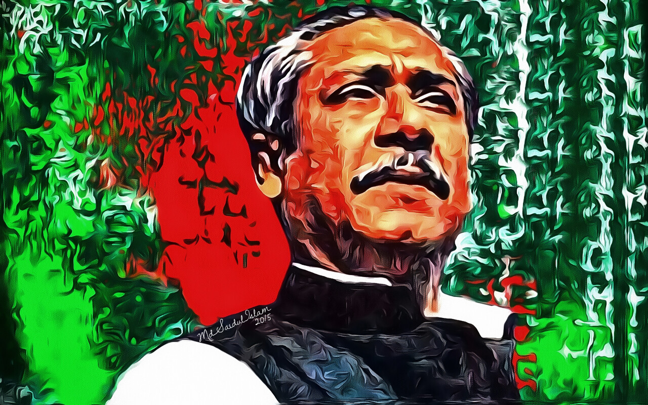 ArtStation - A digital portrait of Bangladesh's 'Father of the Nation ...