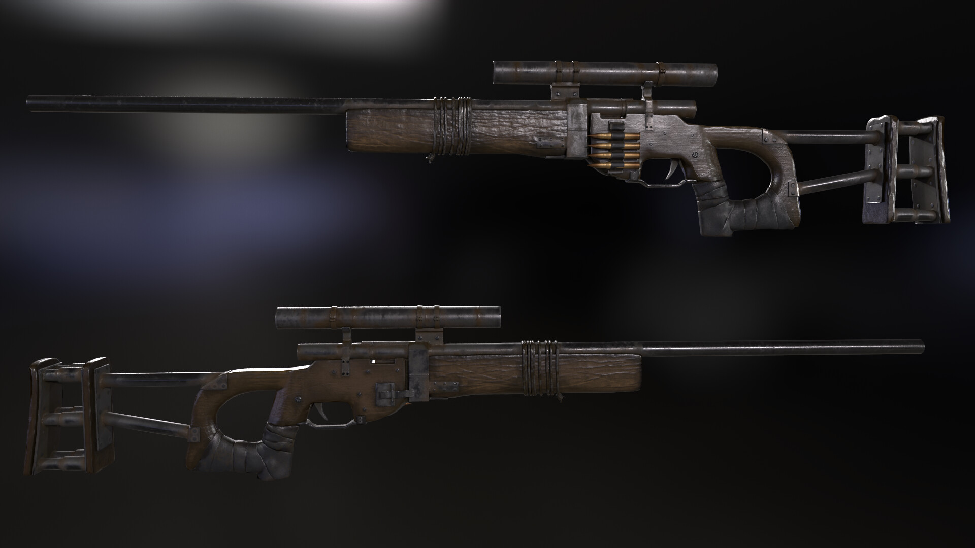 ArtStation - Homemade sniper rifle