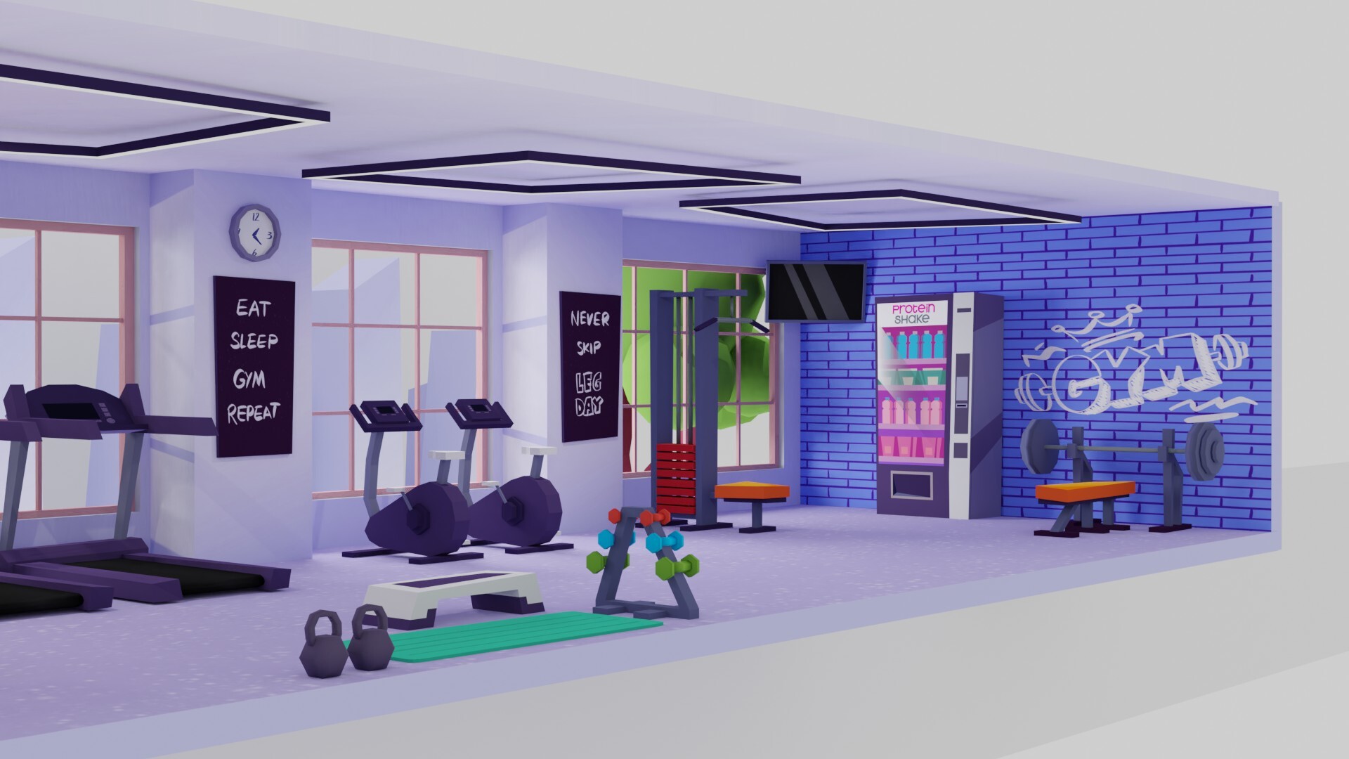 Batu Er - Stylized Low Poly Gym Asset