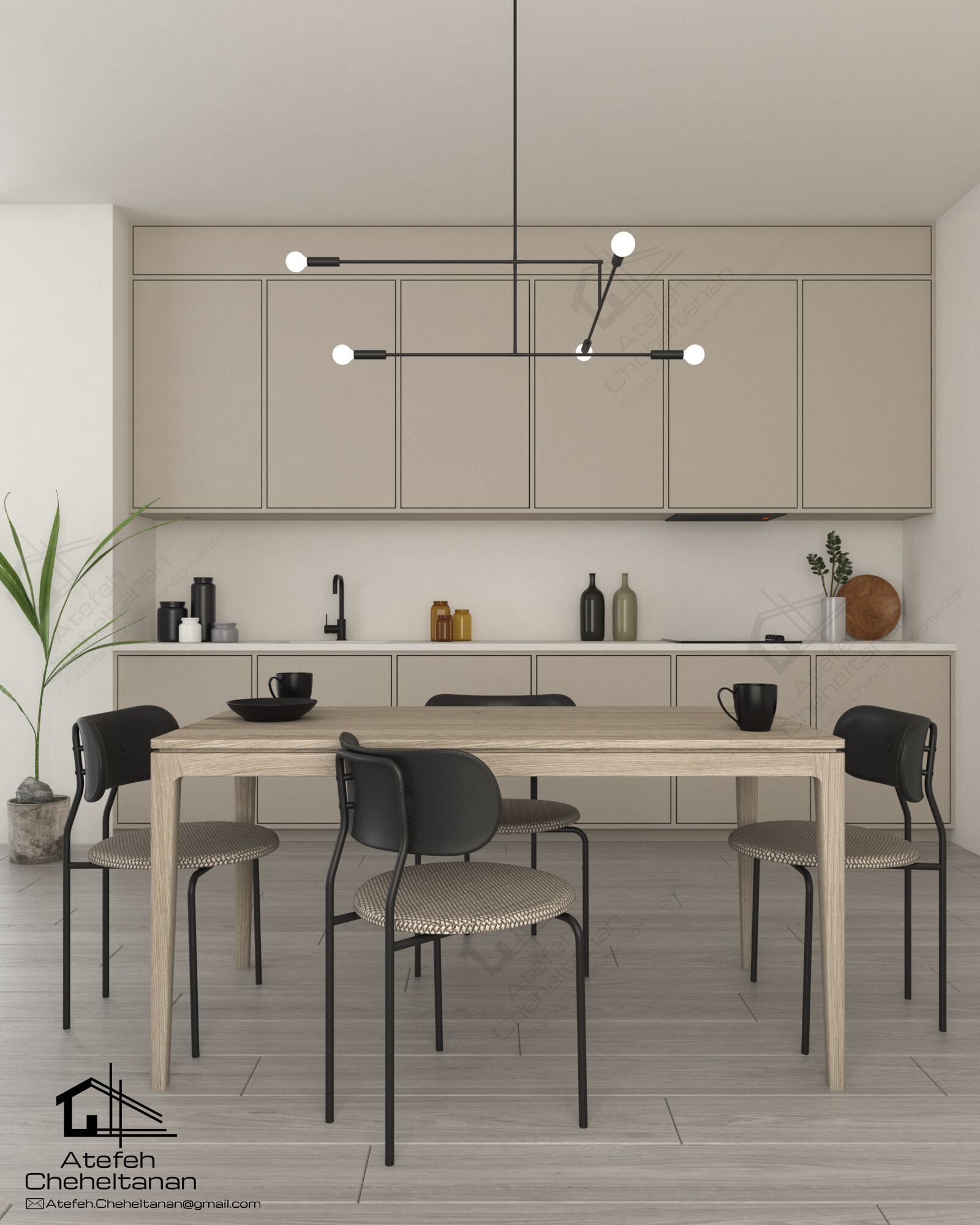 ArtStation - Neutral, Modern, Minimalist Kitchen