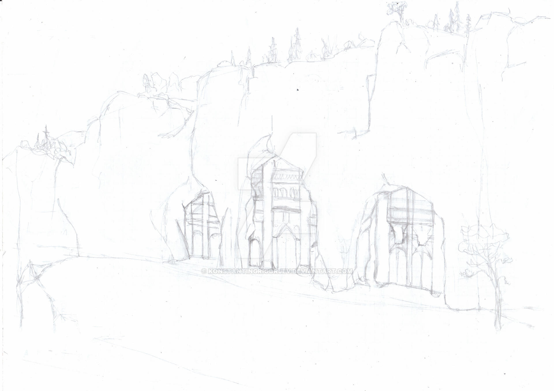 ArtStation - gates of Nargothrond. new quick sketch
