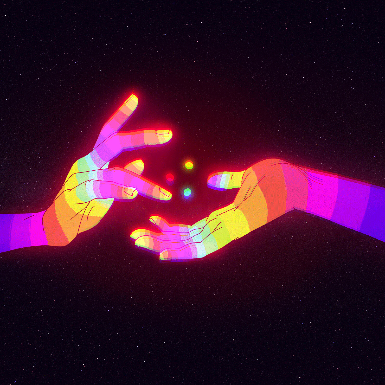 ArtStation - Psychedelic Energy Hands #1 (GIF)