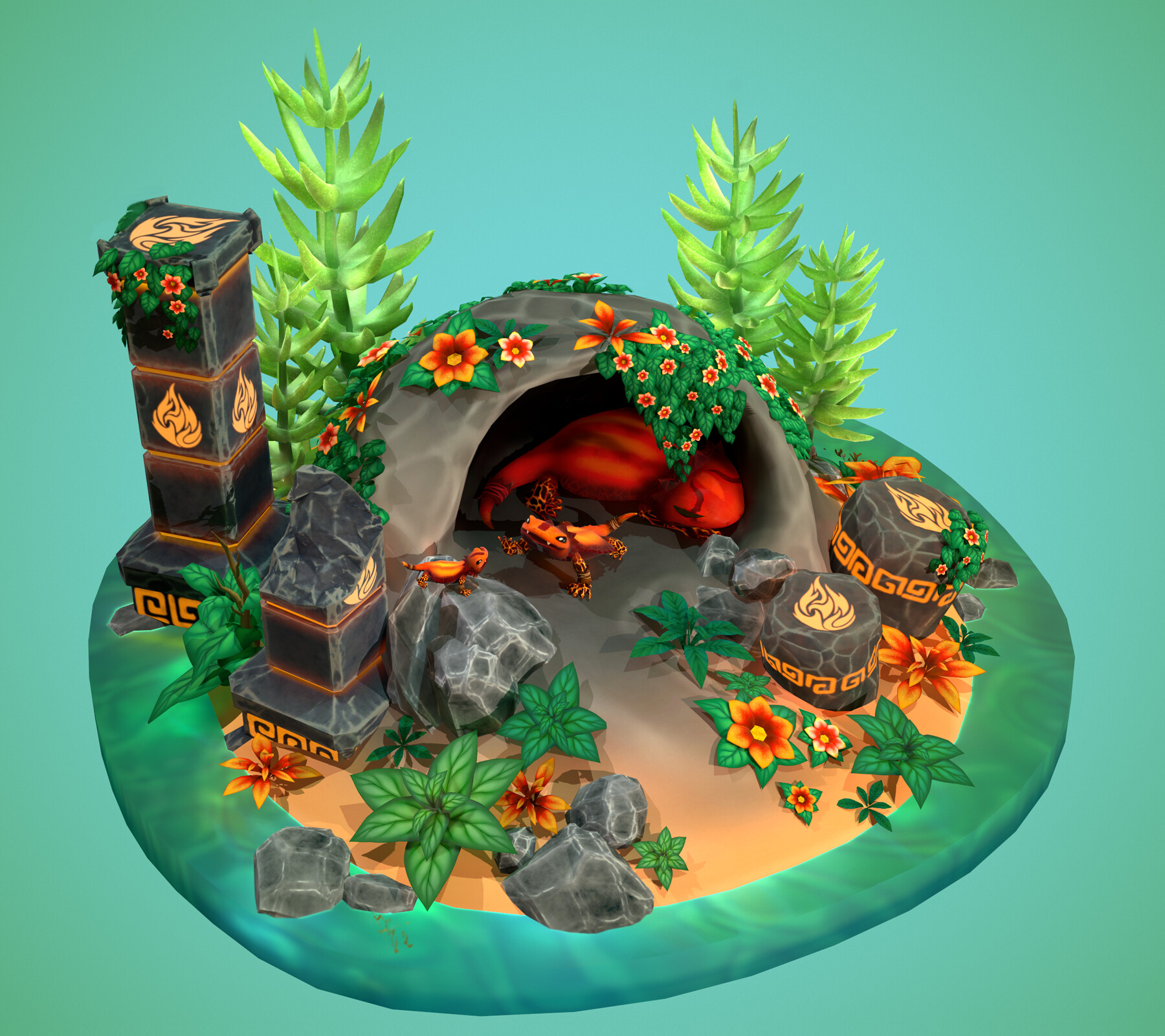 ArtStation - Lizard Island Diorama