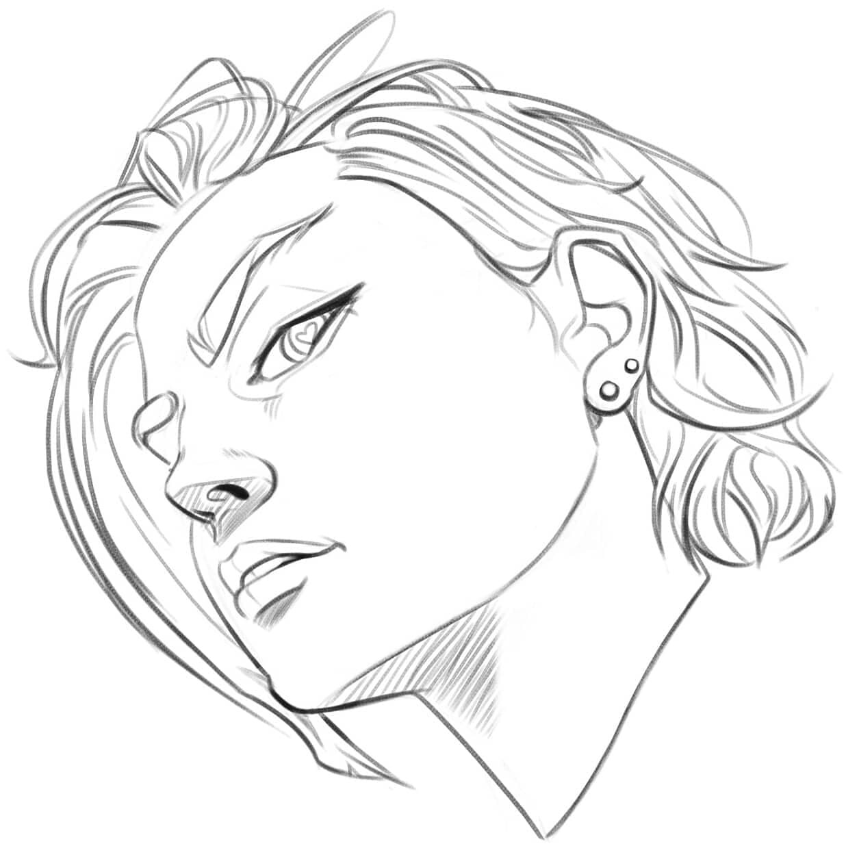 Cass Mallaley - Stylized Self Portrait