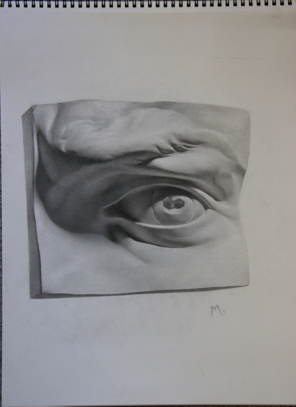 ArtStation - Pencil Study of Eye Sculpture