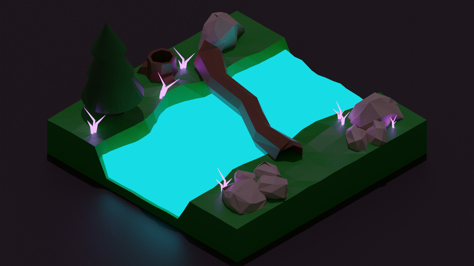 ArtStation - low poly river