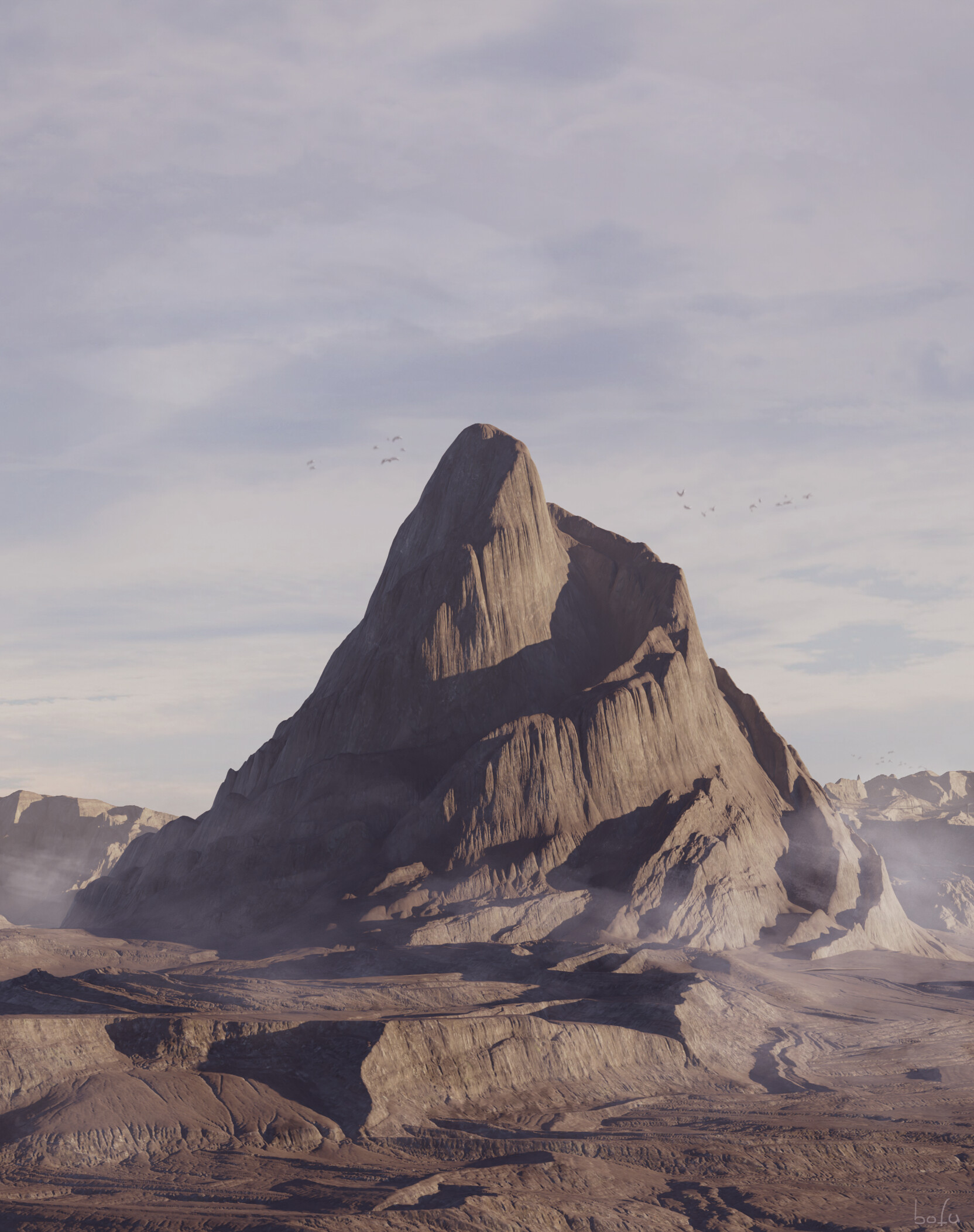 ArtStation - The Mountain of Petrified Dragons